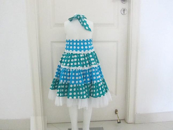 Girl's Dress Sewing Pattern, Tiered Polka Dot Dress (pdf Pattern) on Luulla